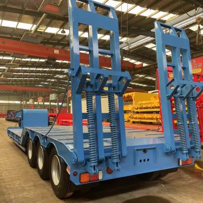 China 3 axles Excavator Transport Gooseneck Lowboy Low Loader Bed Lowbed Semi Truck Trailer for sale