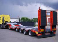 China 60-100 Ton Heavy Duty Bulldozer Cargo Transporting Low Bed Low Profile Retractable Trailer for sale