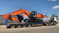 China Extendable Excavator Hydraulic Self Steering Wind / Windmill Turbine Blade Adapter Tower Transport Lowbed Truck Semi Trailer for sale