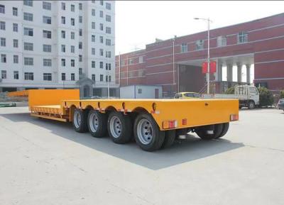 China 40t-100t Flatbed Low Bed And Lowbed Gooseneck Semi Trailer With 1310mm Wheel Base for sale