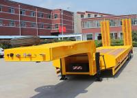 China 13t Grade 3 Axles 60tons Heavy Duty Lowbed Low Flat Transport Lowboy Truck Semi Trailer for sale