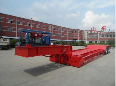 China 16 Tire Steel Semi Truck Trailer for Excavator Transport Gooseneck Lowboy Low Bed for sale