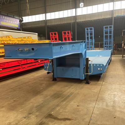 China 3 Axles 80/100 Ton Hydraulic Detachable Gooseneck Lowbed Trailer with Air Suspension for sale