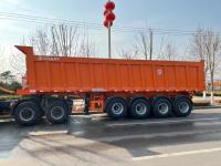 China Self Dumping 16 Tire Dump Trailer For Mining In Quad-Axle Design for sale