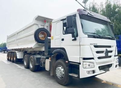 China 80t 4 Axle Rear Dump Trailer with 1840mm Tread and Gravel Ore Coal Iron /Copper Powder for sale