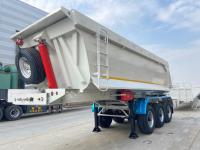 China 9t Grade 3 Axle Rear Dump Tipper Trailer With 1310mm Wheel Base for sale