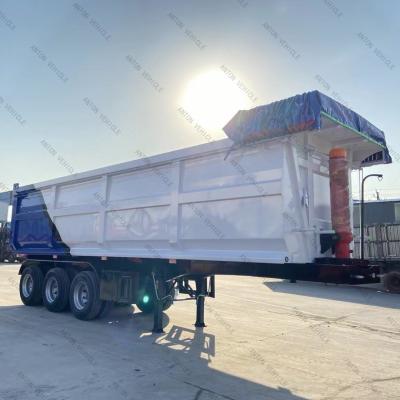 China Heavy Duty Hydraulic 3/4 Axles U-Shape Rear Dump Semi Trailer With 9t Grade Capacity for sale