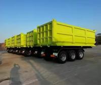 China Customization 3 Axles 80 Tons Hydraulic Side Box Tipper Dump Trailer for Heavy Duty for sale