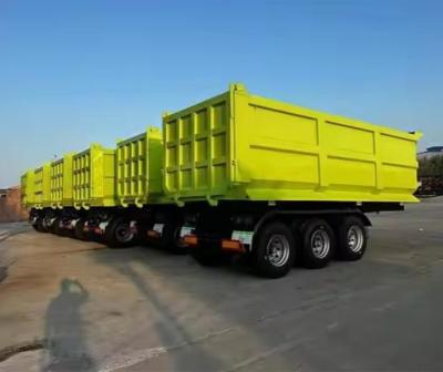 China Customization 3 Axles 80 Tons Hydraulic Side Box Tipper Dump Trailer for Heavy Duty for sale