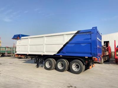China 3 Axles Heavy Duty Hydraulic Cylinder Rear Dump Trailer 40-80 Ton 45-50cbm U-Shaped End for sale
