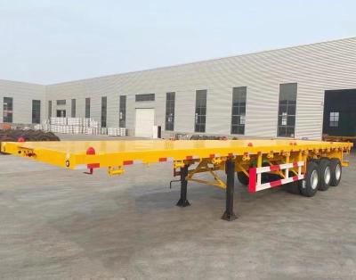 China 1840mm Tread Flatbed Semi Trailer Heavy Mechanical Suspension For Container Transport for sale