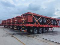 China Tri Axle 2/3/4 Axle Container Cargo flat bed semi trailer 40 Ton 20/40 FT for sale