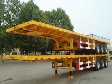 China Chinese Heavy Mechanical Suspension 40 Foot Flatbed Semi Trailer For Sale for sale