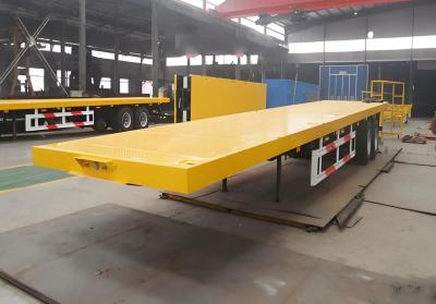 China Two Axle Container Flatbed Semi Trailer With 1840mm Tread And 8t Grade for sale
