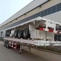 China Fuwa / BPW Axle Semi Trailer Flat Bed 3 Axle Container Transport Not Self Dumping for sale