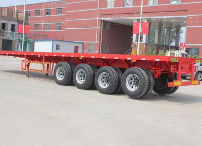 China 4 Axle Flatbed Container Transport Semi Trailer With Fuwa / BPW Axle And 16 Tire Number for sale