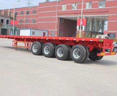 China 4 Axle 20FT 40FT Container Flatbed Truck Trailers Not Self-dumping For Cargo Delivery for sale