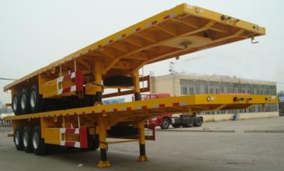 China 3 Axles 20-45FT 60t 70t 80t Container Flatbed Semi Trailers with Jost E100 Landing Gear for sale