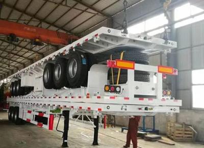 China 40FT Flatbed Semi Trailer For Heavy Duty Container Transport And Skeletal Chassis for sale