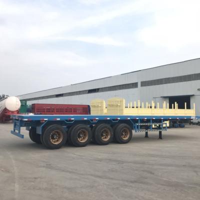 China 40FT Low Boy Platform Heavy Skeleton Flatbed Transport Truck Semi Trailer For Various Roads for sale