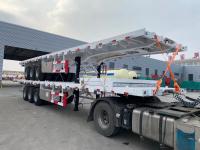 China 3 Axle Flatbed / Platform Container Transport Semi Trailer for Long Distance Transport for sale