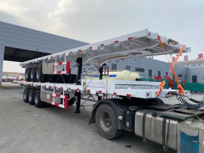 China 3 Axle Flatbed / Platform Container Transport Semi Trailer for Long Distance Transport for sale