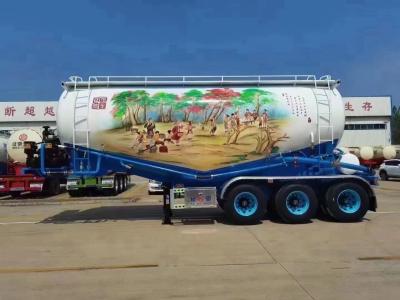 China Self dumping V Type Transport Powder Bulker Tank Truck Semi Trailer with 1840mm Tread for sale