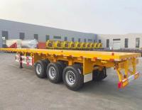 China Not Self Dumping 3 Axels 40FT 50FT Container Flatbed Trailer Transport Semi Trailer for sale