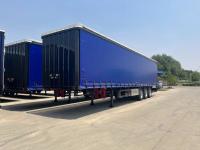 China 1310mm Wheel Base Dry Van Cargo Curtain Side Semi Trailer With Jost E100 Landing Gear for sale