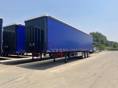 China 1310mm Wheel Base Dry Van Cargo Curtain Side Semi Trailer With Jost E100 Landing Gear for sale