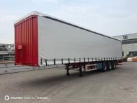 China 1310mm Wheel Base Steel Side Curtain Semi Trailer For 3 Axle Truck Transporting Goods for sale
