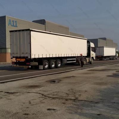 China 8.5t Steel Grade PVC Fabric Dry Van Cargo Curtain Side 3 Axle Semi-Trailer for Hauling for sale