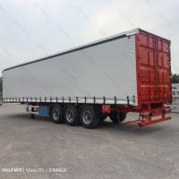 China 3 Axle Curtain Side Trailer With Detachable Wall Fuwa / BPW Axle 30-50t Load Capacity for sale