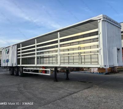 China 3 Axles Enclosed Box Cargo Transport Curtain Side Semi Trailer with 8/12/16 Tire Number for sale