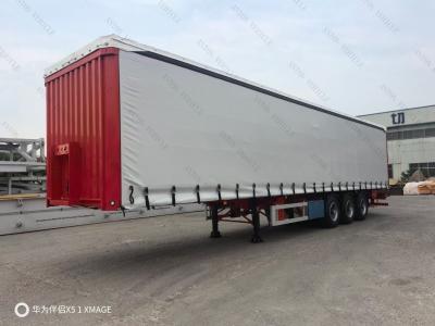 China 3 Axles Light Cargo Transportation Slide Curtain Type Van Trailer With Customization for sale