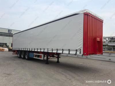 China Heavy-Duty 40FT Van-Type Semi Trailer with Waterproof Curtain Side Load Capacity 30t-50t for sale