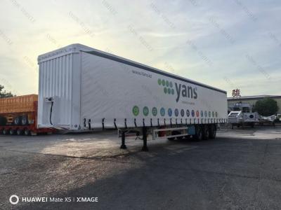 China AND9400 3 Axles Platform Drop Curtain Side Wall Open Sideboard Semi Trailer With Rear Door for sale