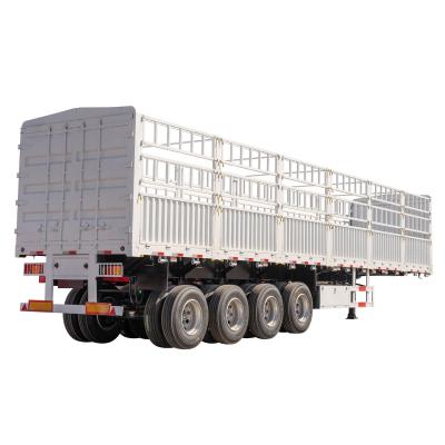 China 60-70 Ton Fence Semi Trailer Truck Trailer with Triangle / Double Star / Double Money Tires for sale