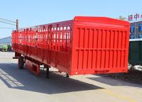 China 3 Axle Dropside Fence Cargo Semi Trailer Side Wall With Jost E100 Landing Gear Made for sale
