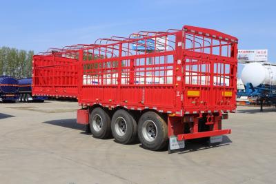 China 40FT Drop Sidewall Board Bulk Fence Van Curtain Box Dump Tipper Transport Flatbed Heavy Cargo Fence Semi Trailer for sale