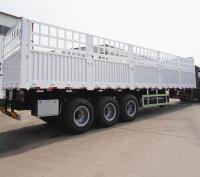 China 3 Axle Fence Cargo Truck Semi Trailer With Jost E100 Landing Gear And 1840mm Tread for sale