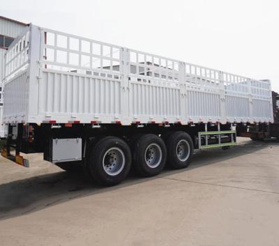 China 3 Axle Fence Cargo Truck Semi Trailer With Jost E100 Landing Gear And 1840mm Tread for sale