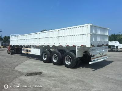 China 12/16 Tire Number Flatbed / Side Wall / Fence Semi Trailers For Container Transport Made for sale
