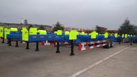 China Heavy Mechanical Suspension Container Chassis Flatbed Truck Semi Trailer for sale