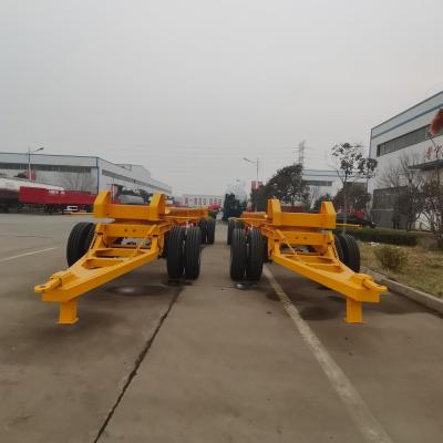 China Extendable Gooseneck Skeleton Flatbed Truck Container Chassis Semi Trailer for 12 Tires for sale