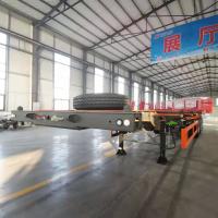 China Self Dumping Bed Semi Truck Trailer Shipping Container Chassis Trailer Flatbed Trailer for sale