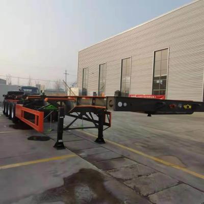 China Twist Lock Heavy Duty Flatbed Platform Utility Cargo Container Chassis Truck Semi Trailer for sale