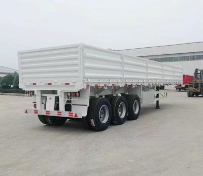 China 3 Axle Heavy Duty Side Wall / Side Board / Fence / Stake Utility Cargo Truck Semi Trailer With Container Transport for sale