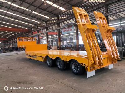 China 3 Axles 60 Tons Heavy Duty Low Bed Semi Trailer for sale