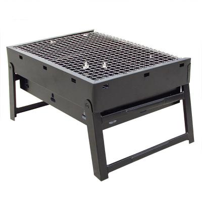 China Portable Camp Stove Stainless Steel Charcoal Grill Foldable Suitcase Charcoal Bbq Grill for sale